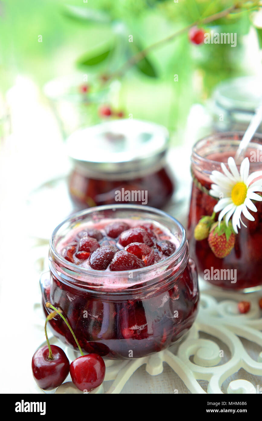 Red cherry ingredient jam hi-res stock photography and images - Alamy