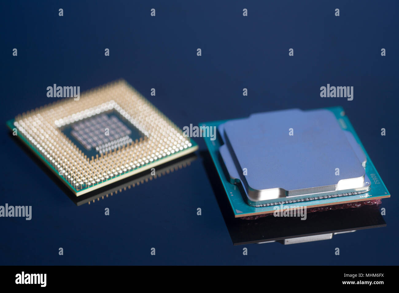 Central processing unit CPU processors microchip on black background ...