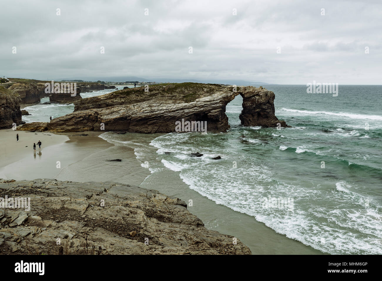 Las Cathedrales Beach in Ribadeo, Lugo, Region of Galicia, Spain ...