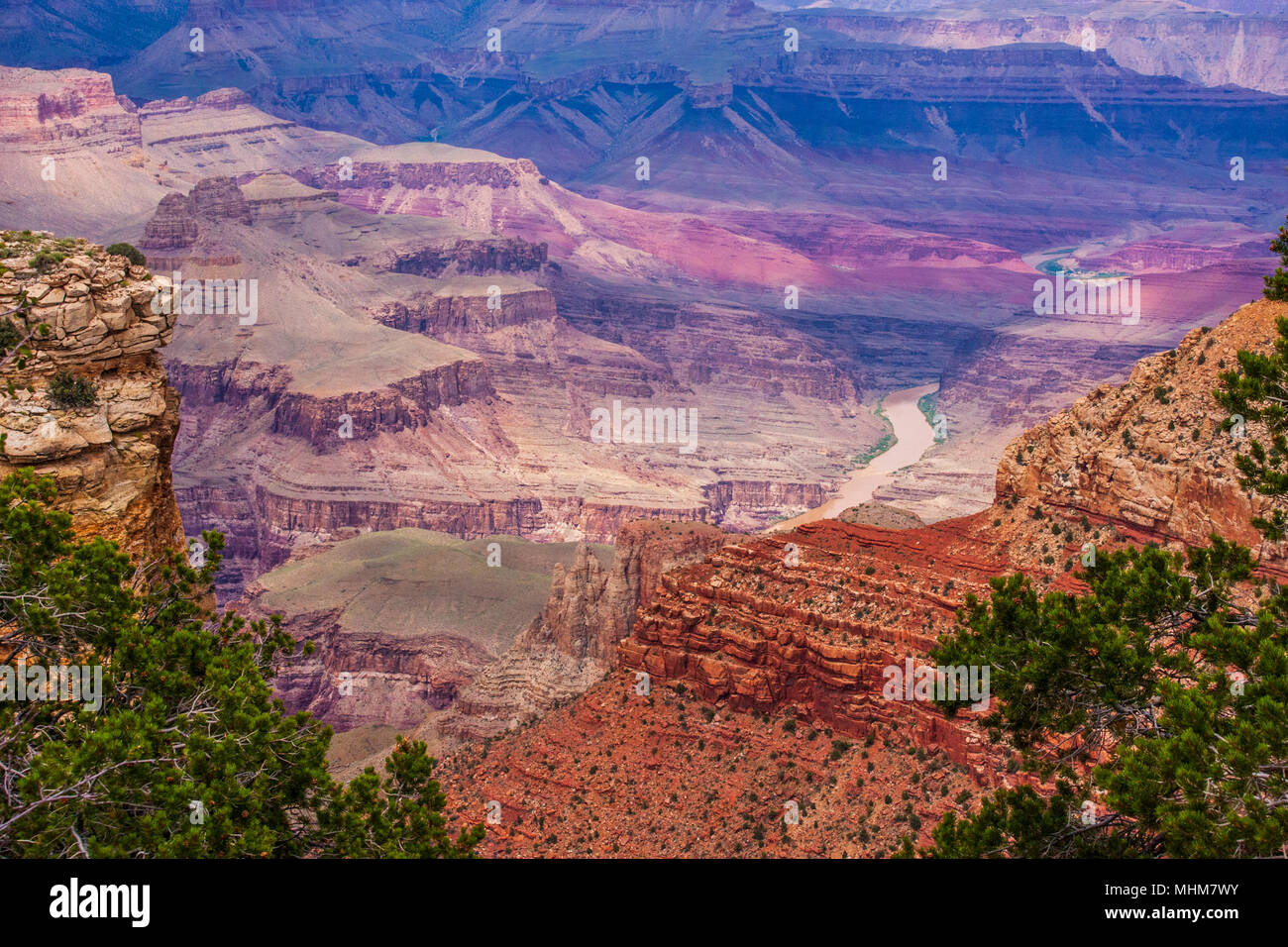 Colorado River winding through the Grand Canyon at Grand Canyon ...