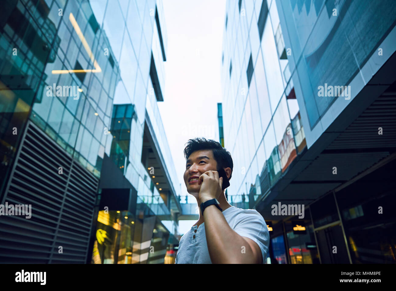 Low angle content young hi-res stock photography and images - Alamy