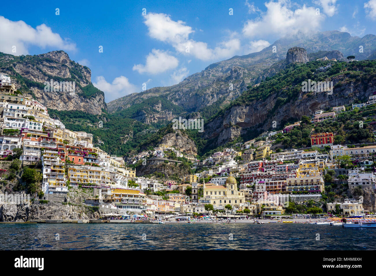 View of Positano, Amalfi Coast, Italy from sea Stock Photo - Alamy