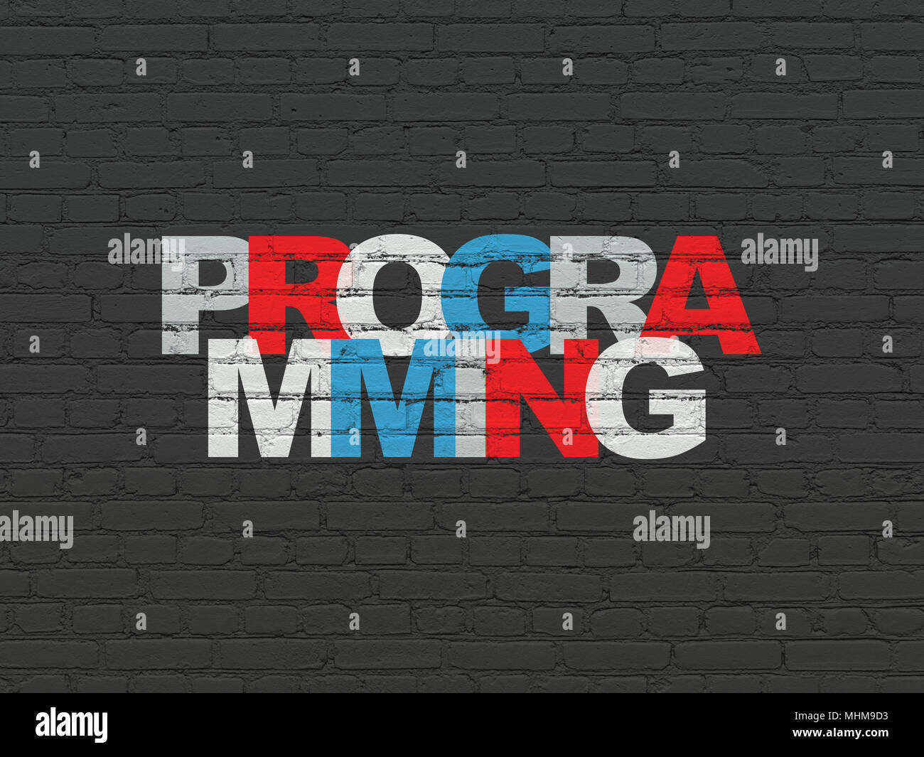 Programming concept: Programming on wall background Stock Photo - Alamy