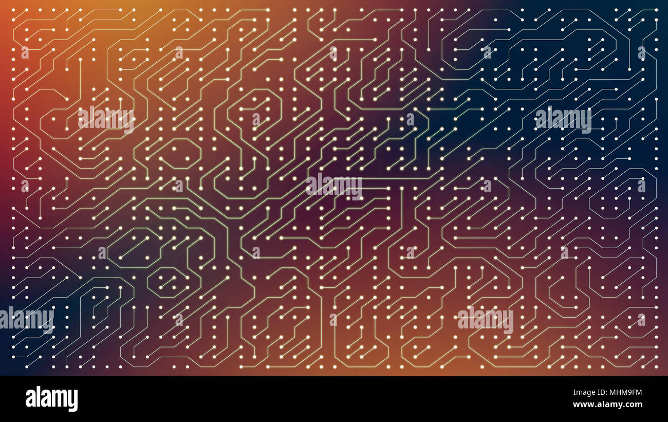 Circuit board for electronic components, abstract 2d illustration Stock ...