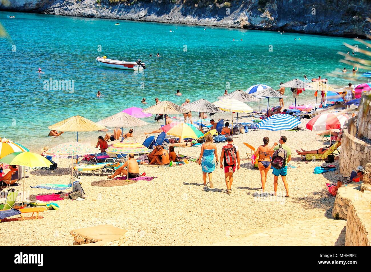 Beautiful beach sun beds hi-res stock photography and images - Alamy