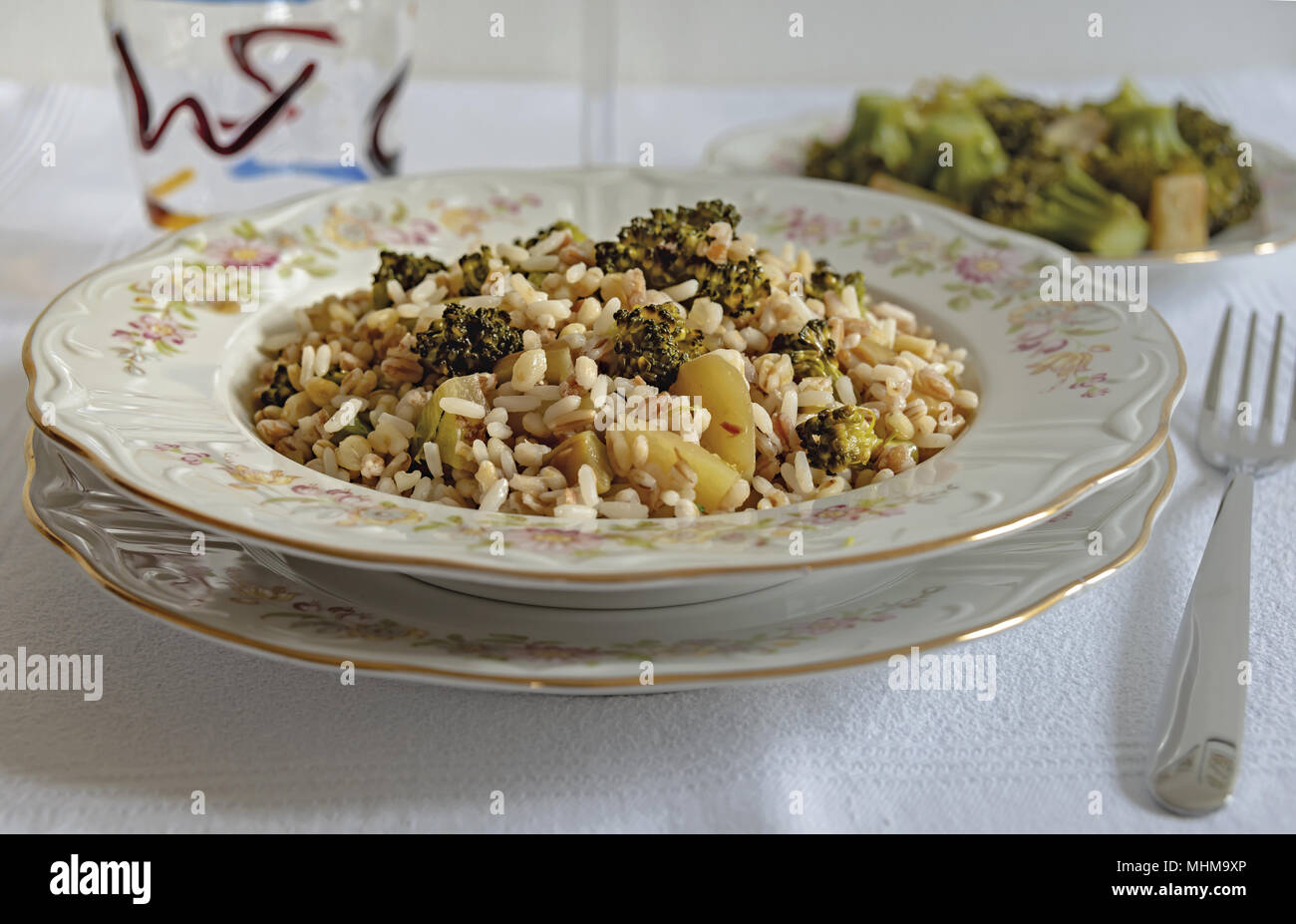 five cereals with broccoli Stock Photo - Alamy