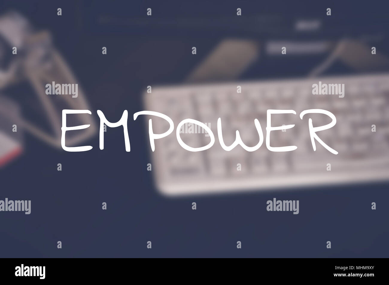 Empower word with business blurring background Stock Photo - Alamy