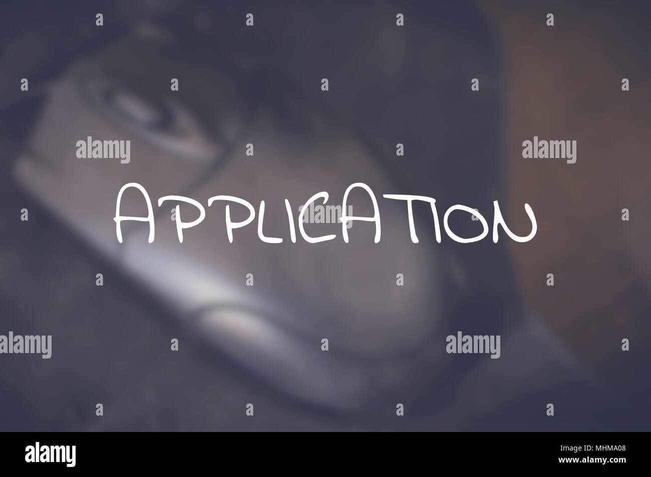 application word with business blurring background Stock Photo - Alamy