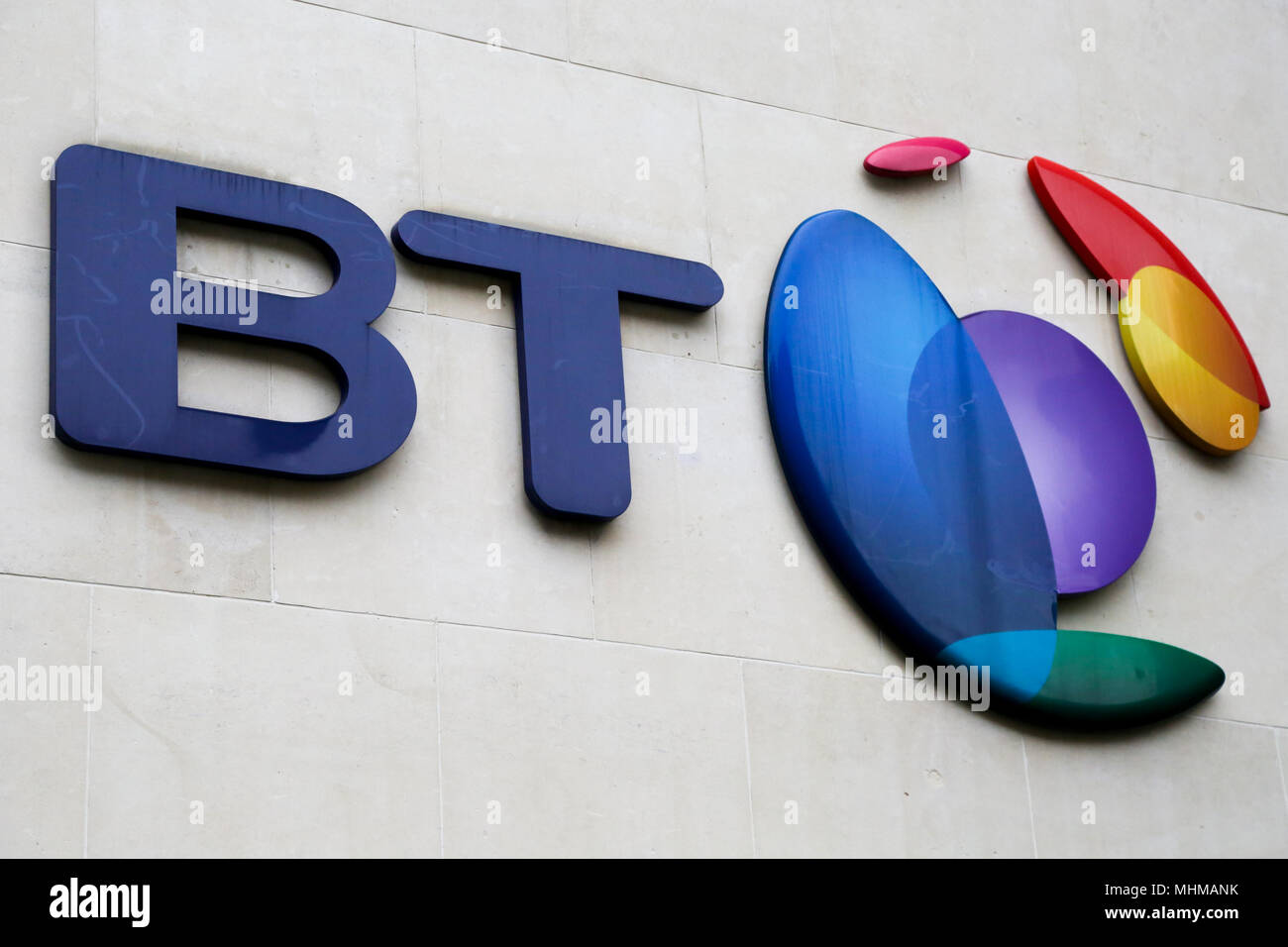 General view of British Telecommunications plc (BT) logo Featuring: atmosphere Where: London ...
