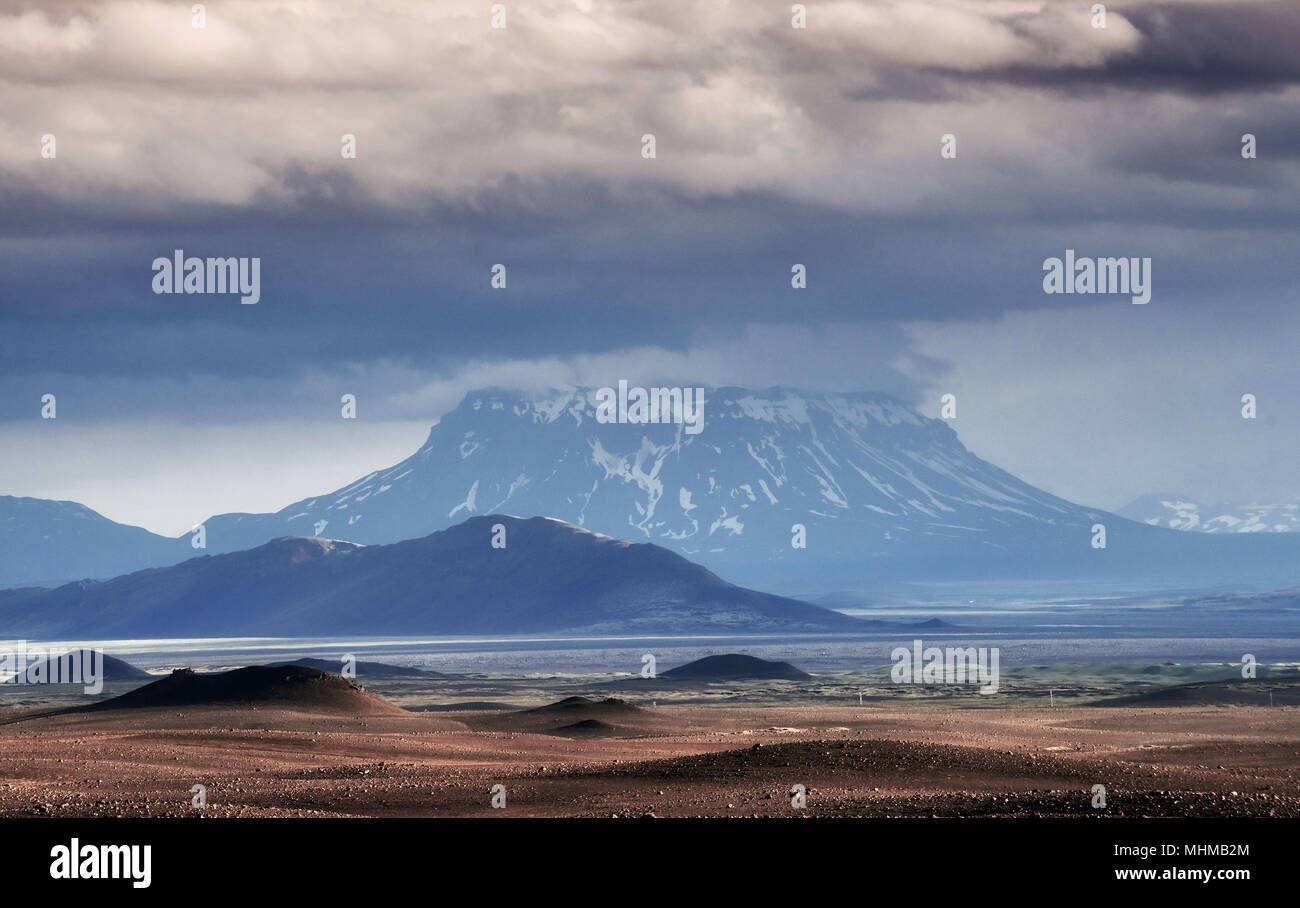 Beautiful landscape of mountain in Iceland with volcano in the ...