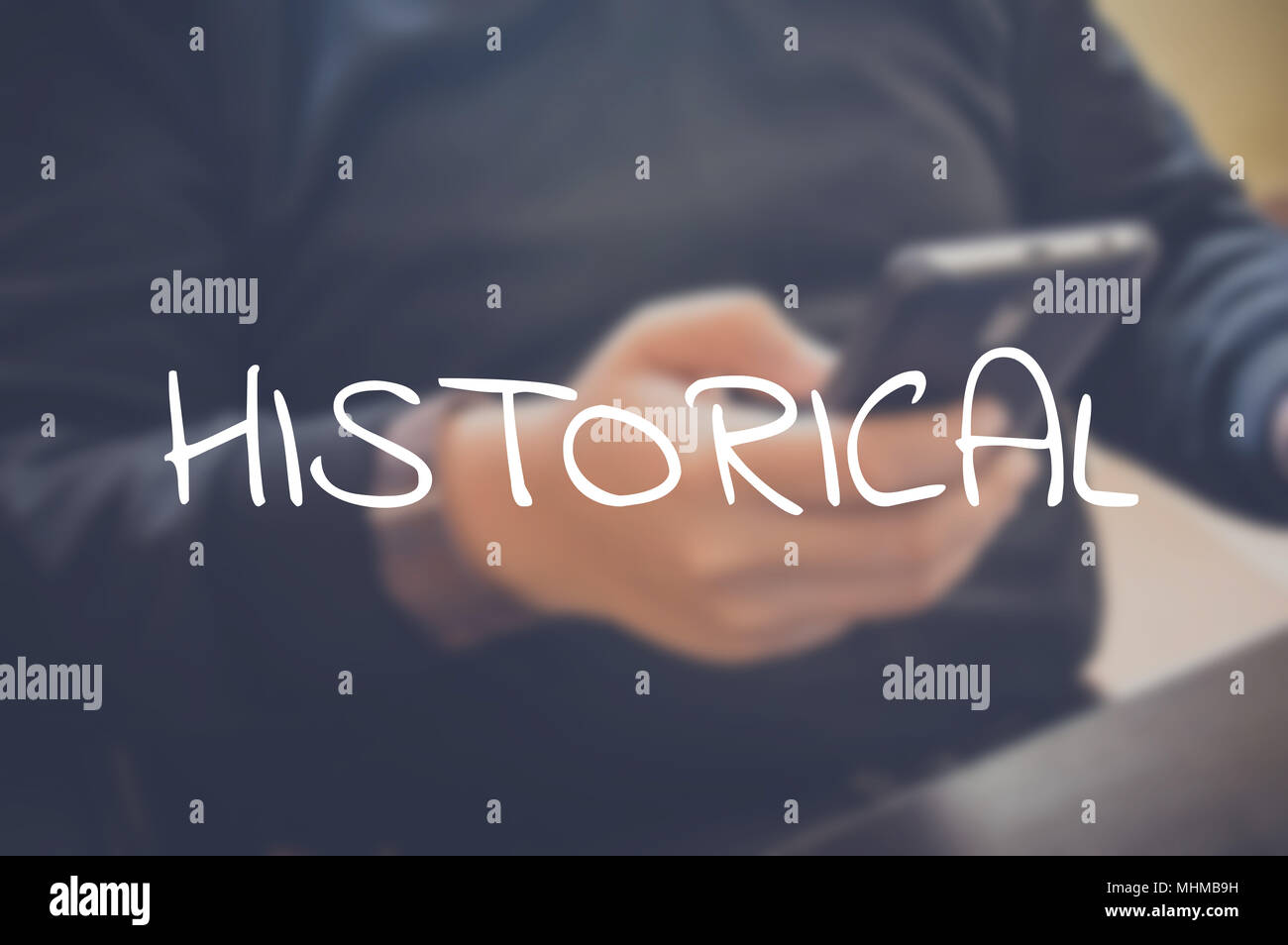 Historical word with business blurring background Stock Photo - Alamy
