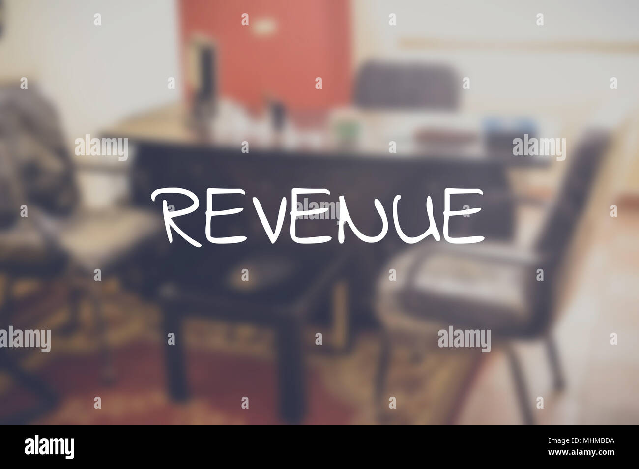 Revenue word with business blurring background Stock Photo - Alamy
