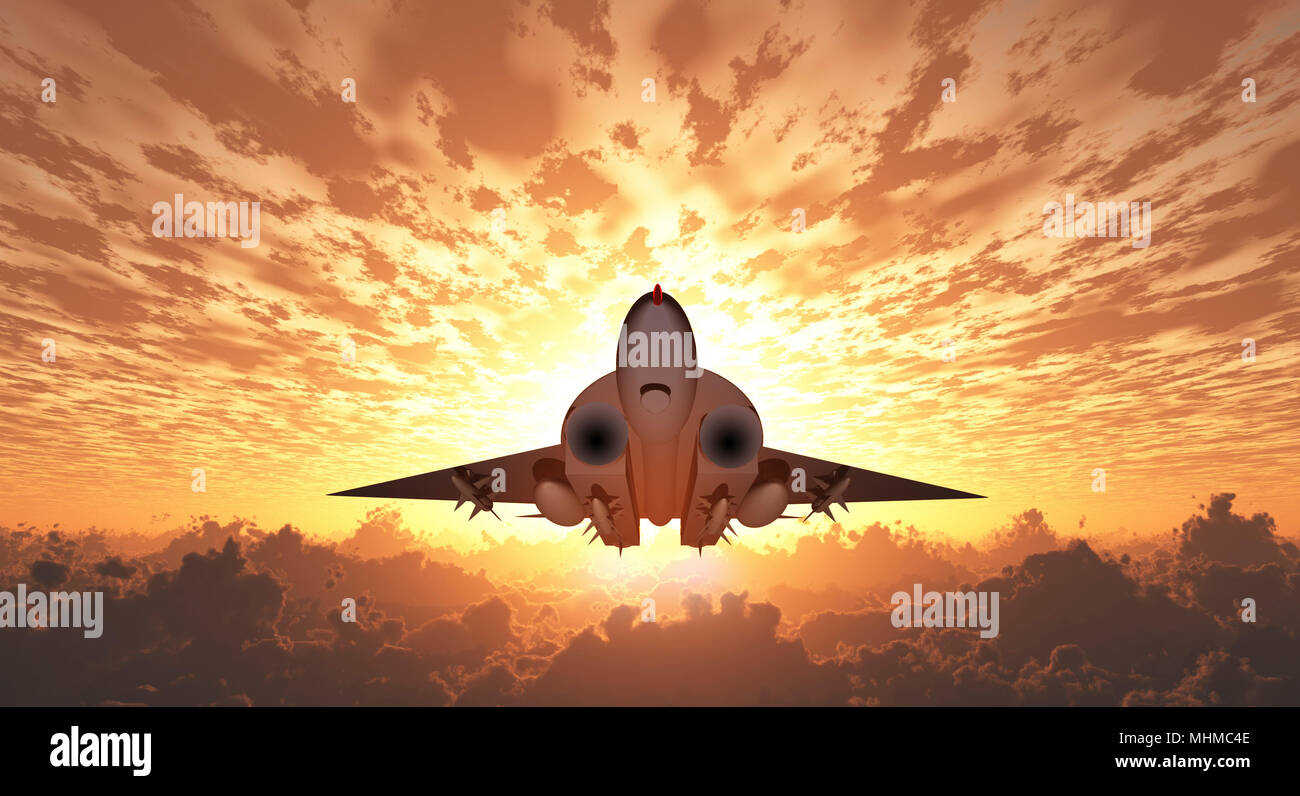 Jet fighter airplane sunrise air hi-res stock photography and images ...