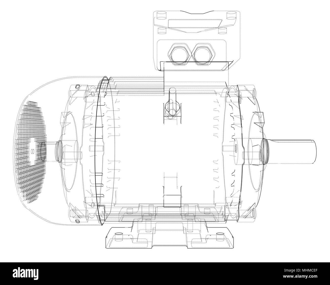 Electric motor outline. Vector Stock Vector Image & Art - Alamy