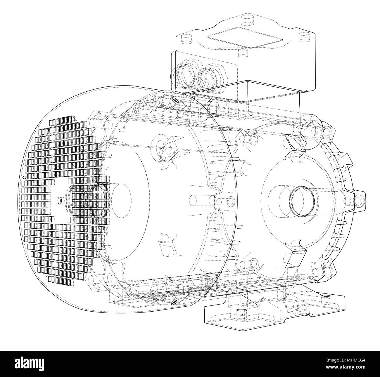 Electric motor outline. Vector Stock Vector Image & Art - Alamy