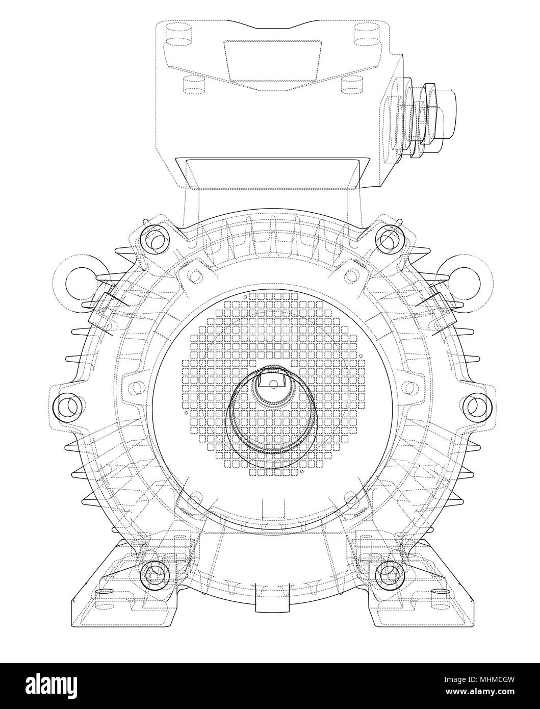 Electric motor outline. Vector Stock Vector Image & Art - Alamy