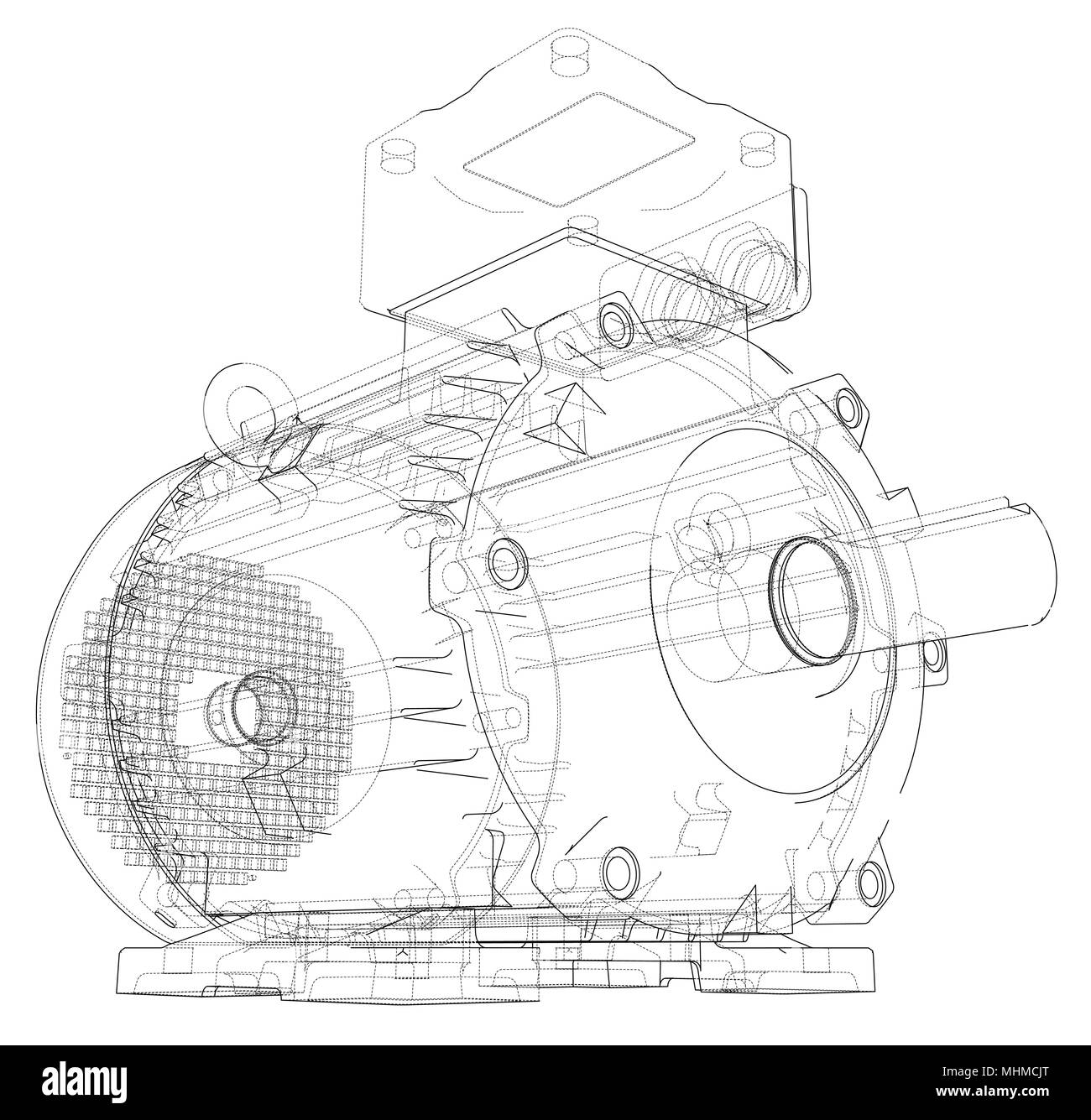 Electric motor outline. Vector Stock Vector Image & Art - Alamy