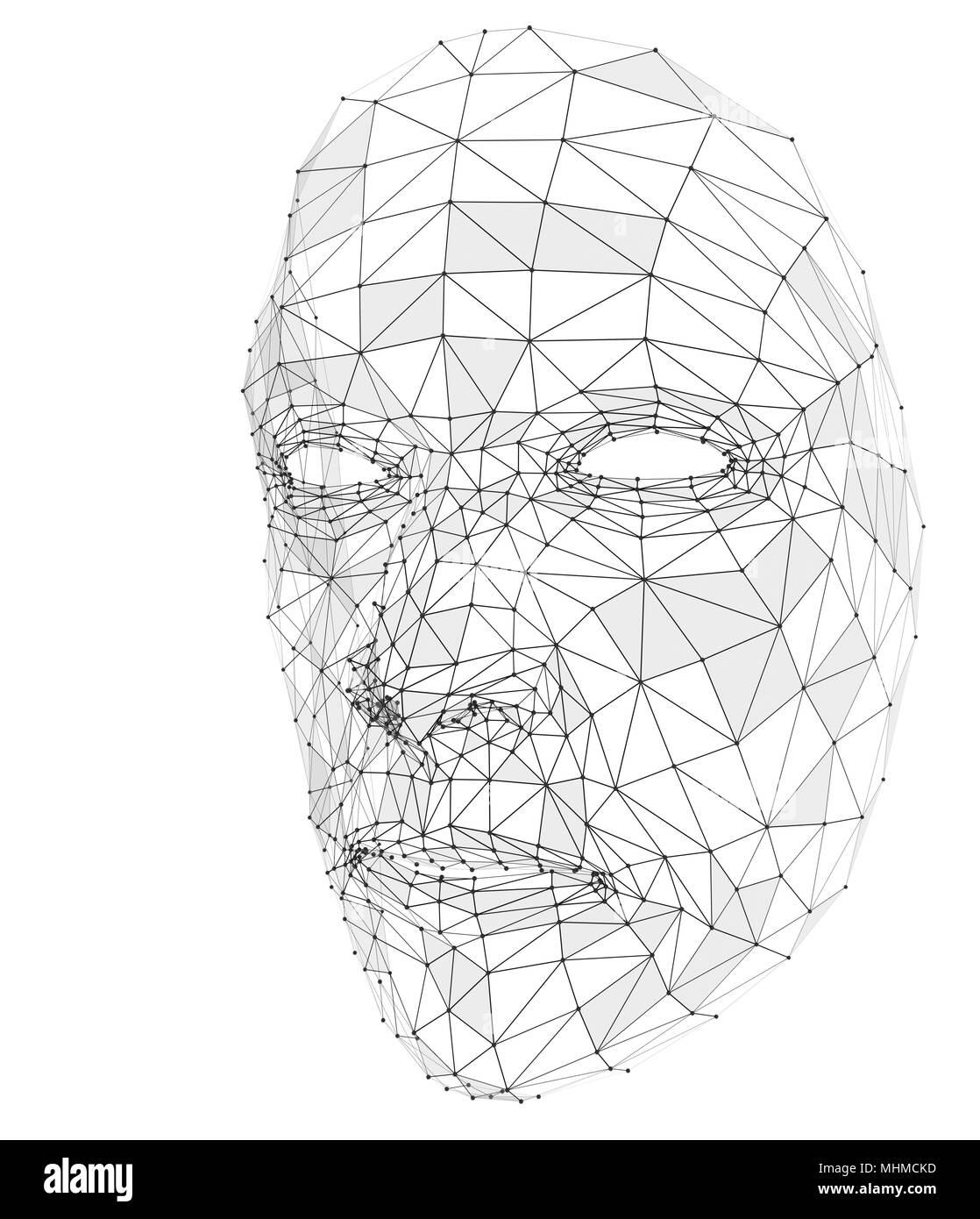 Human face consisting of lines, polygons and dots Stock Photo - Alamy