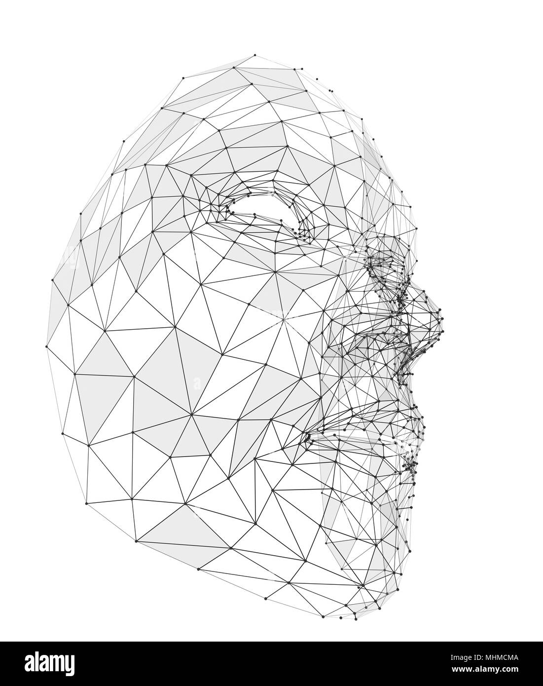 Human face consisting of lines, polygons and dots Stock Photo - Alamy