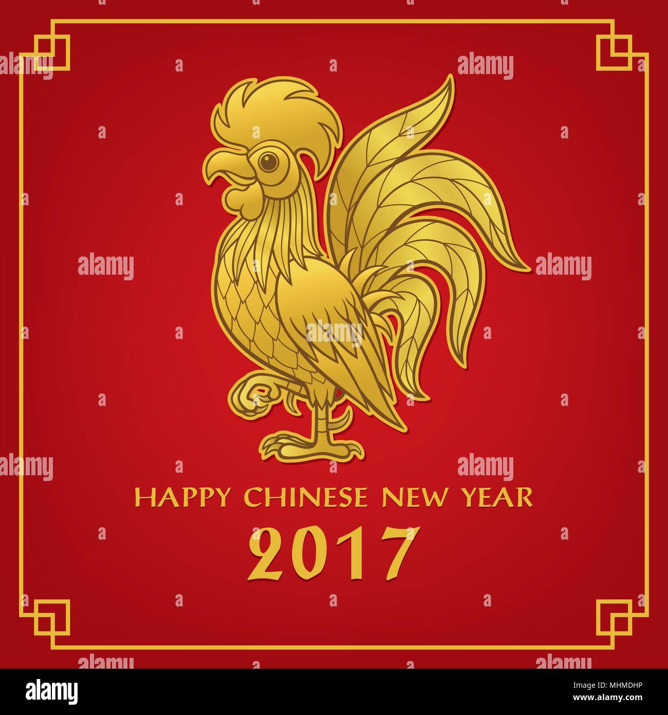 Vector illustration of rooster - New Year's design Stock Vector Image ...