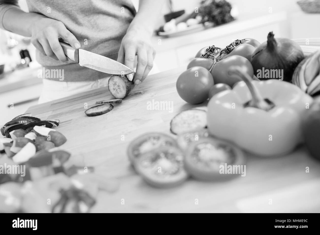 Pepper tomato cucumber in Black and White Stock Photos & Images - Alamy