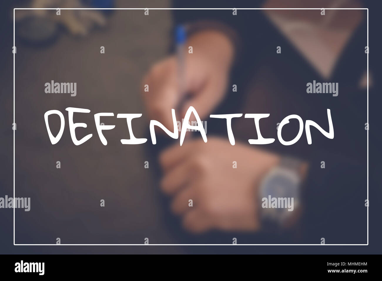 Defination word with business blurring background Stock Photo - Alamy