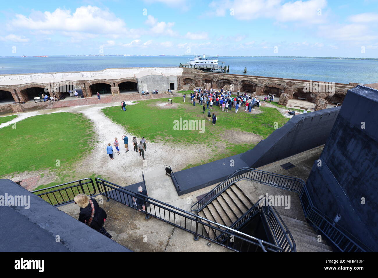 The inner walls of Fort Sumter an American civil war fortress Stock ...