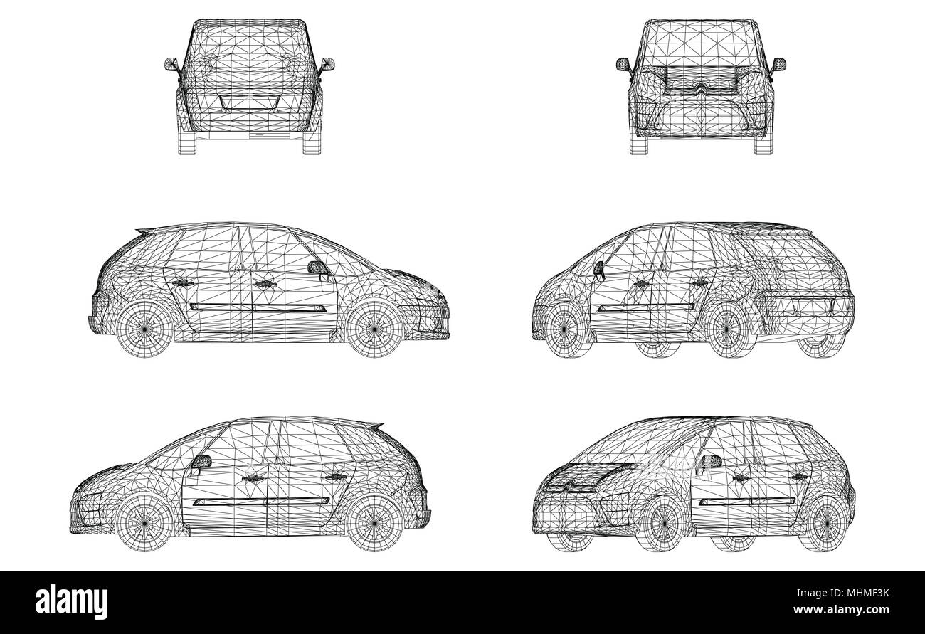 Car technical drawing hi-res stock photography and images - Alamy