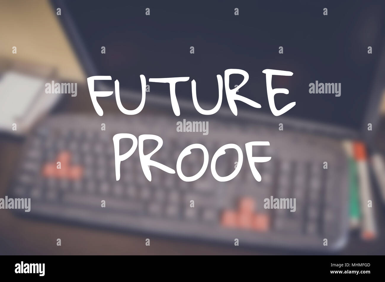 Future proof word with business blurring background Stock Photo - Alamy