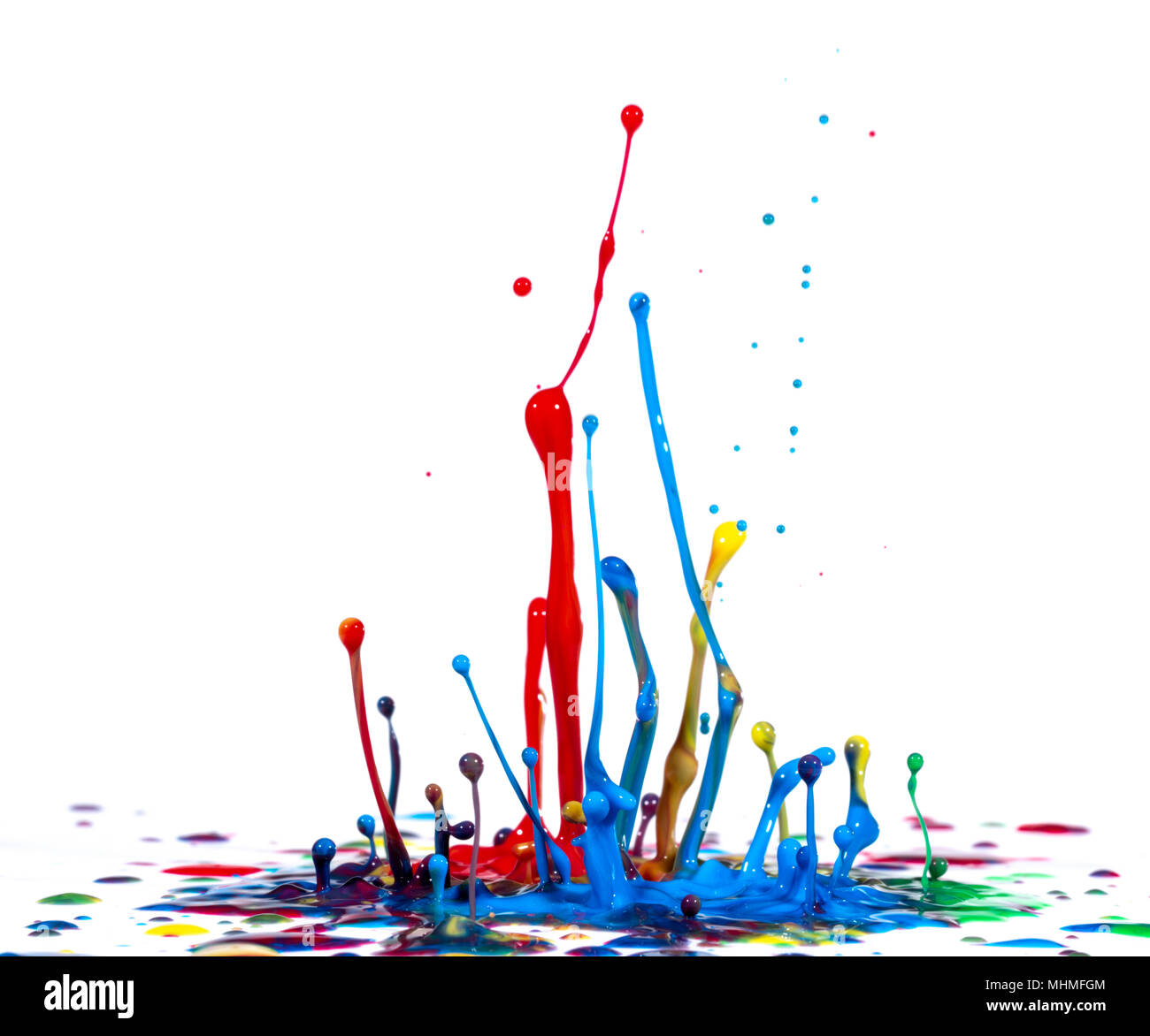 Splash of color ink on white background Stock Photo - Alamy