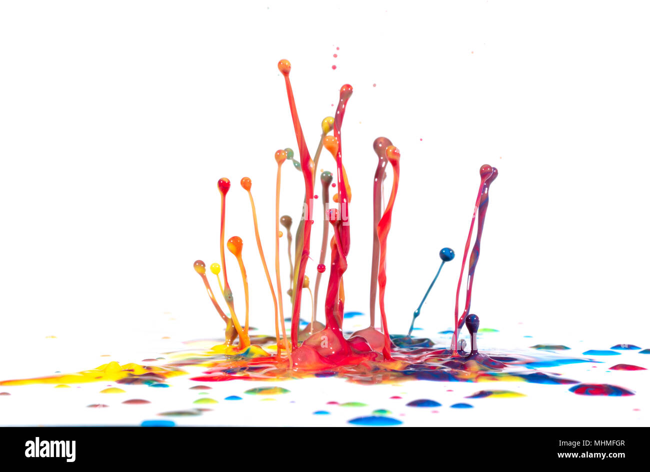 Splash of color ink on white background Stock Photo - Alamy