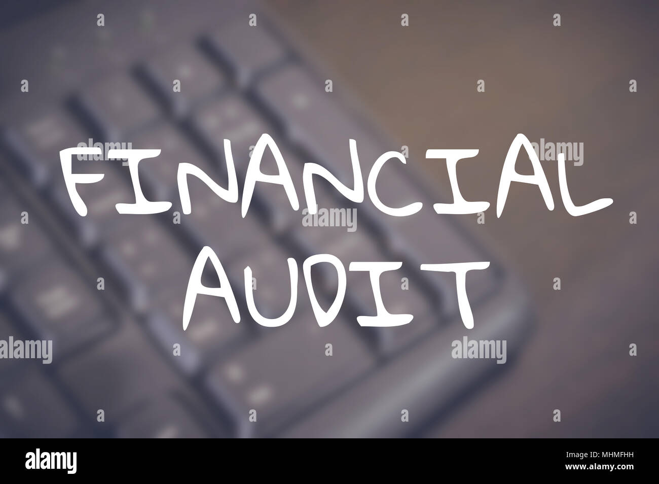 Financial audit word with business blurring background Stock Photo - Alamy