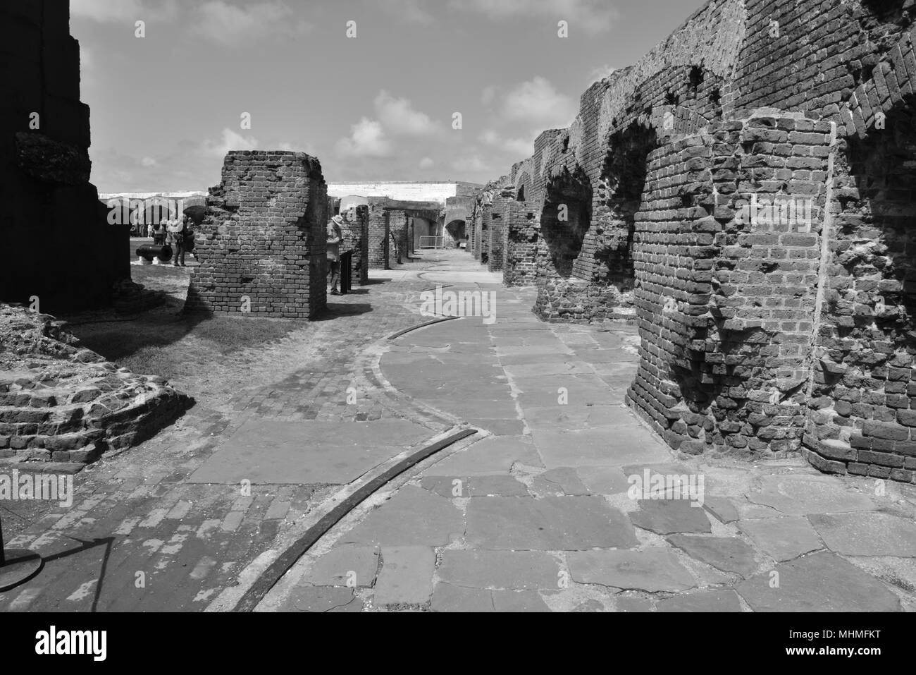 The inner walls of Fort Sumter an American civil war fortress Stock ...