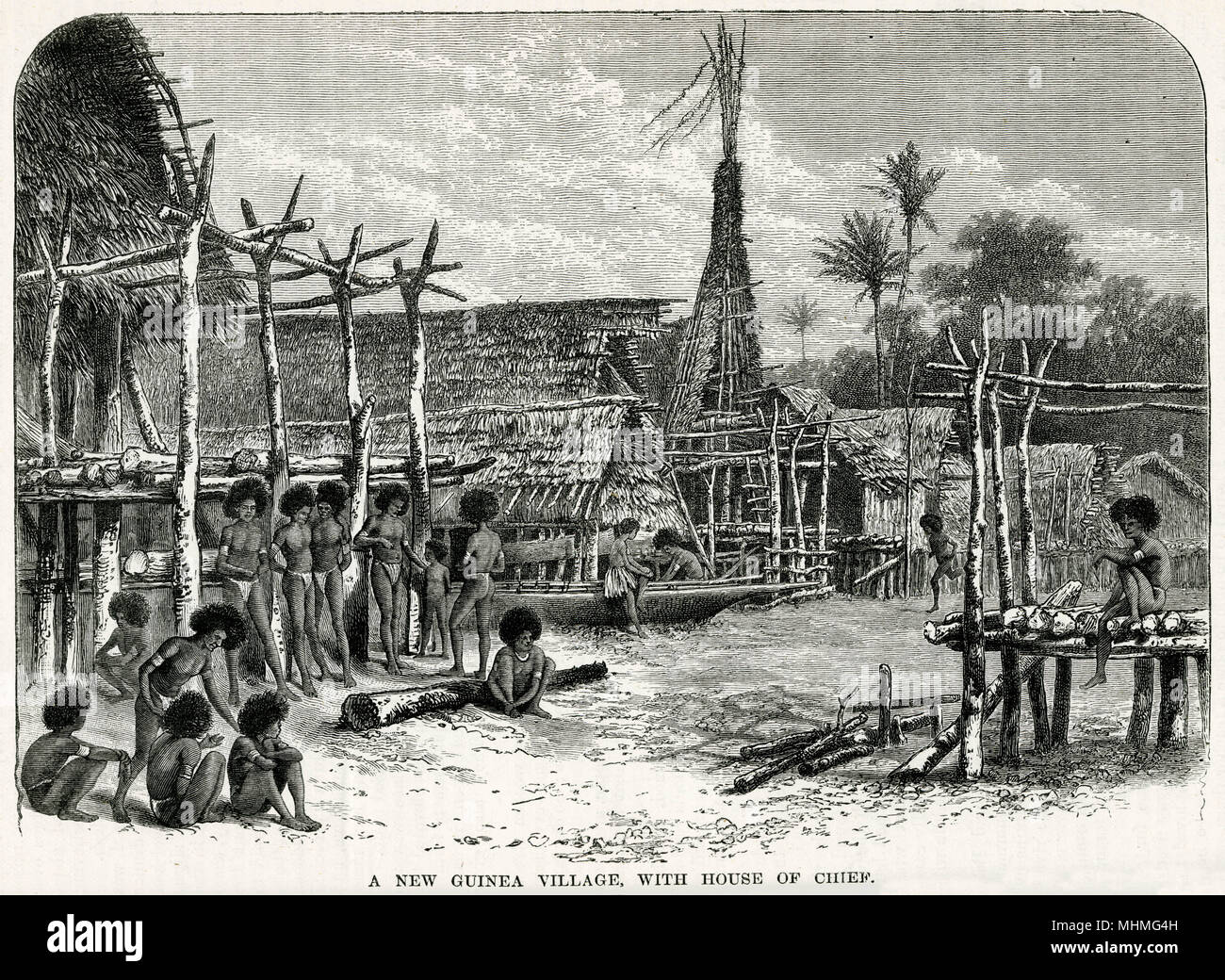 Chief's house, village in Papua New Guinea Stock Photo - Alamy