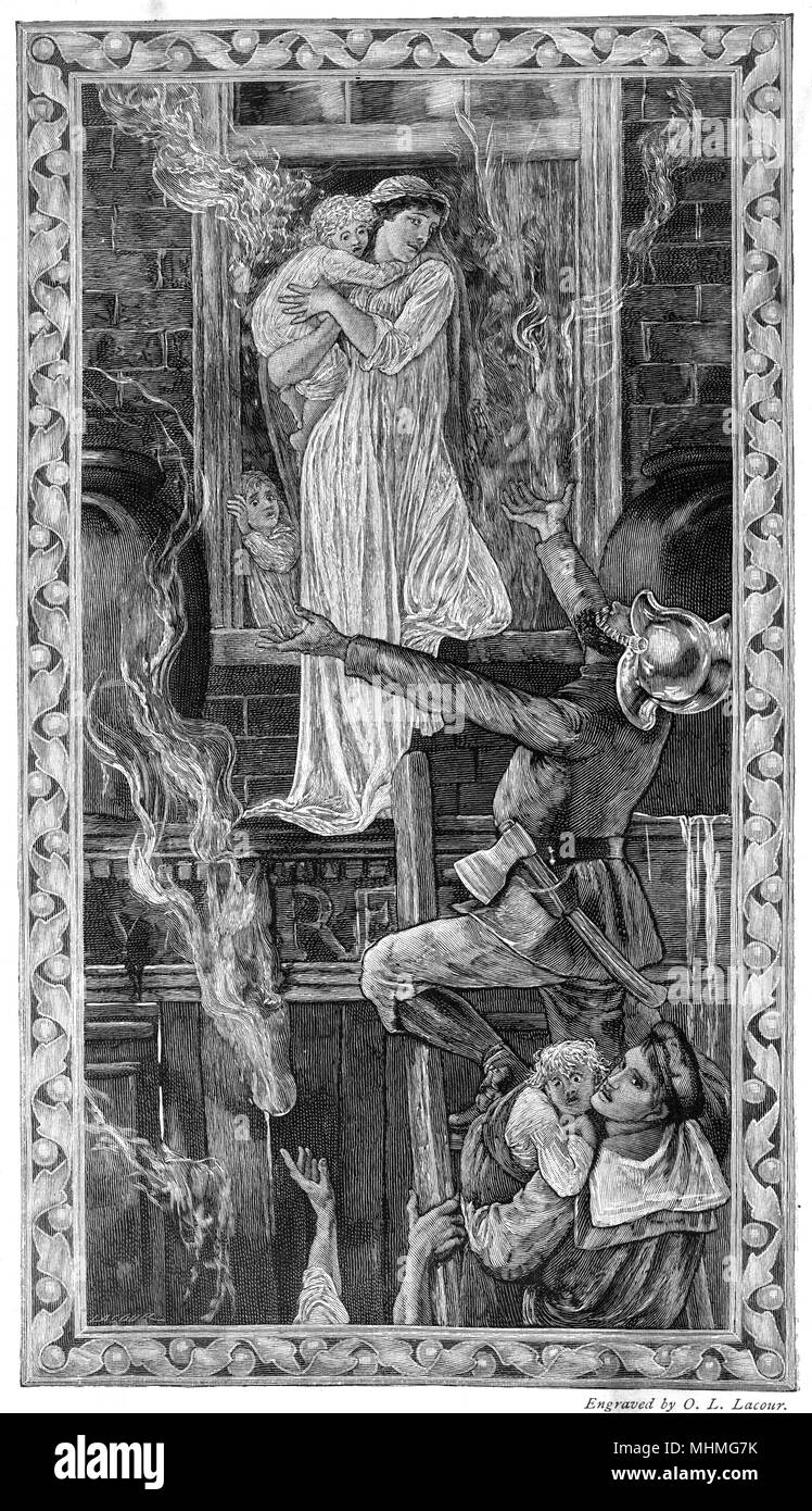 Ladder rescue fire Black and White Stock Photos & Images - Alamy