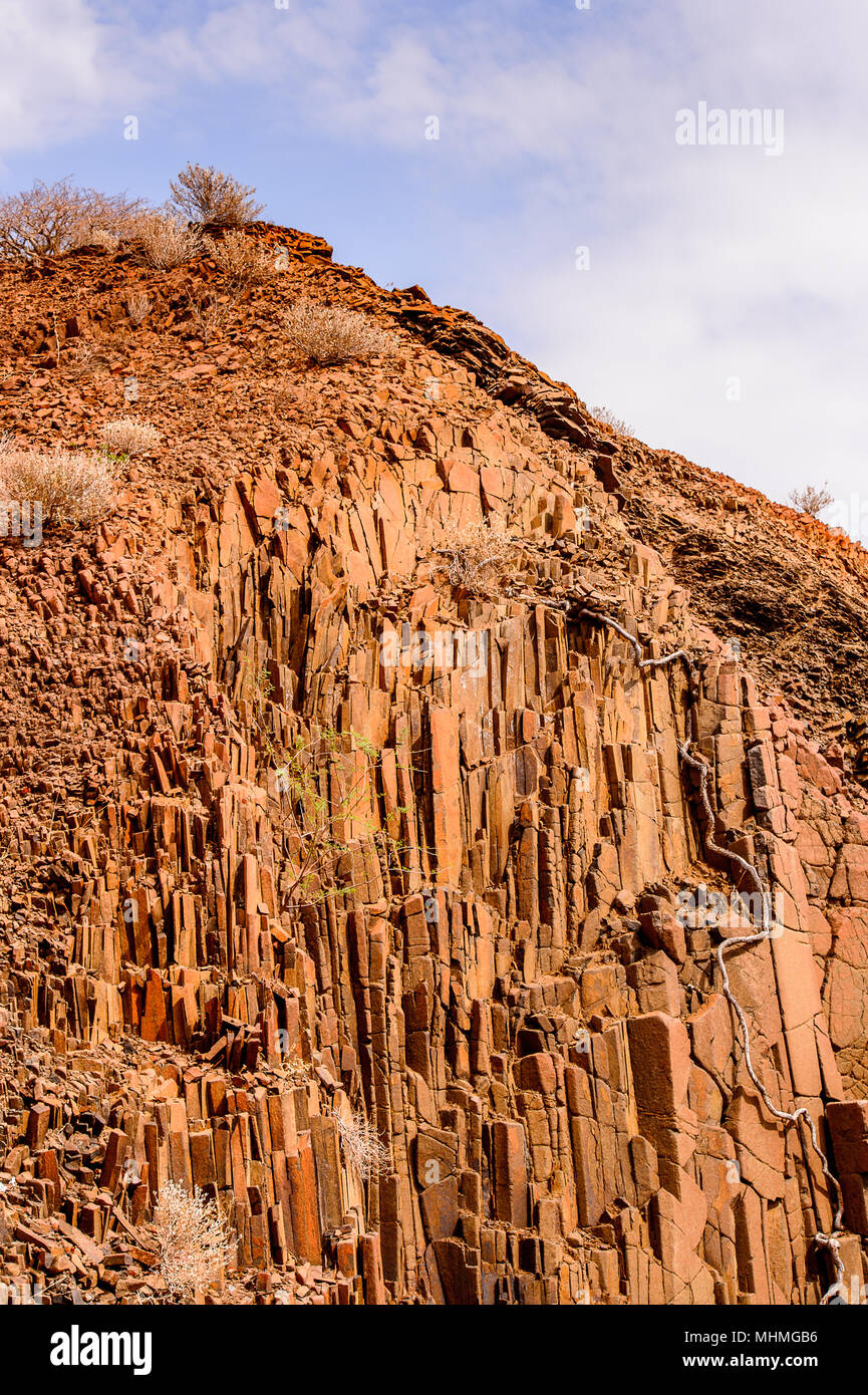 The Organ Pipes, Twyfelfontein, Damaraland, Namibia Stock Photo - Alamy