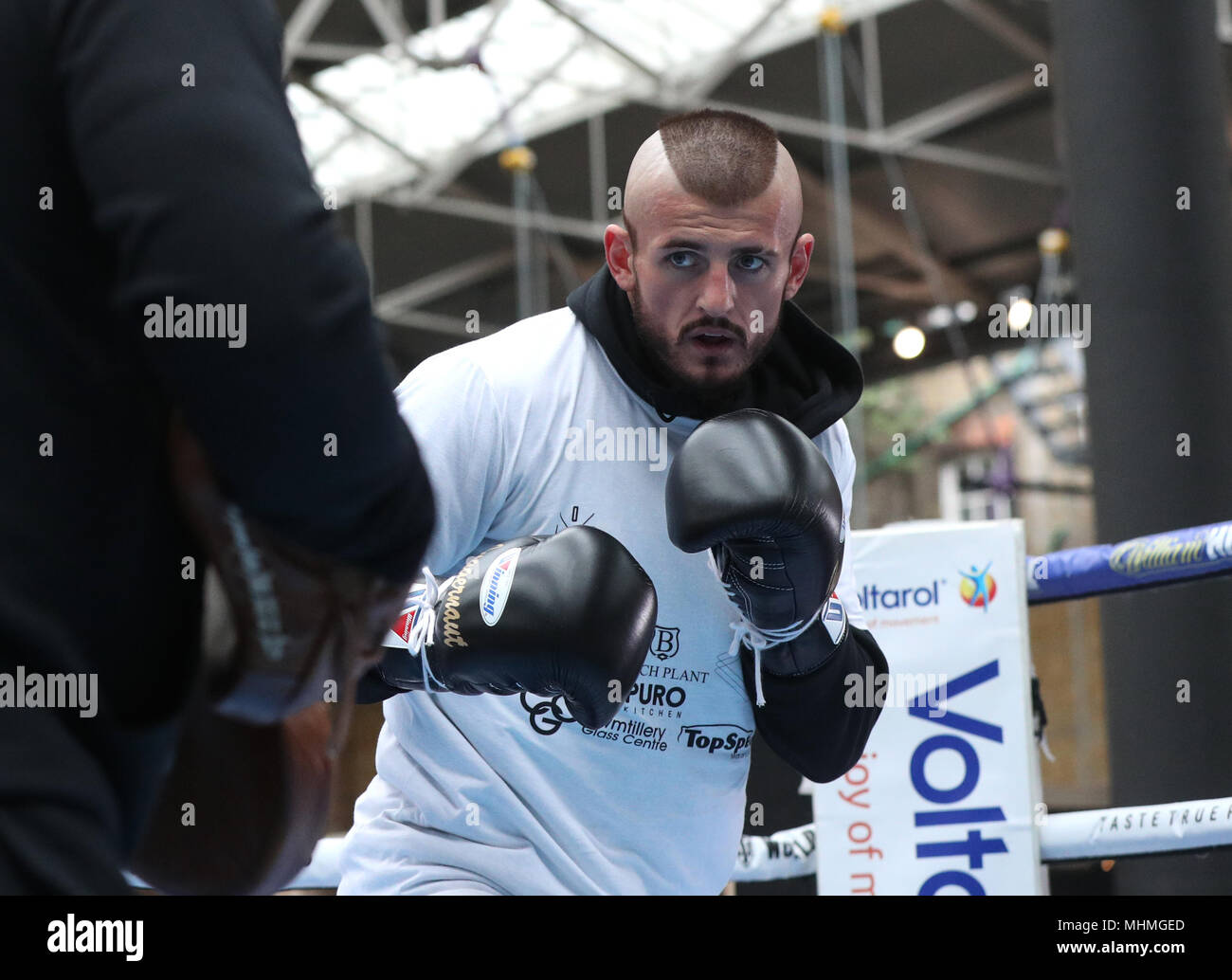 Kody Davies during the workout at Spitalfields Market, London Stock ...