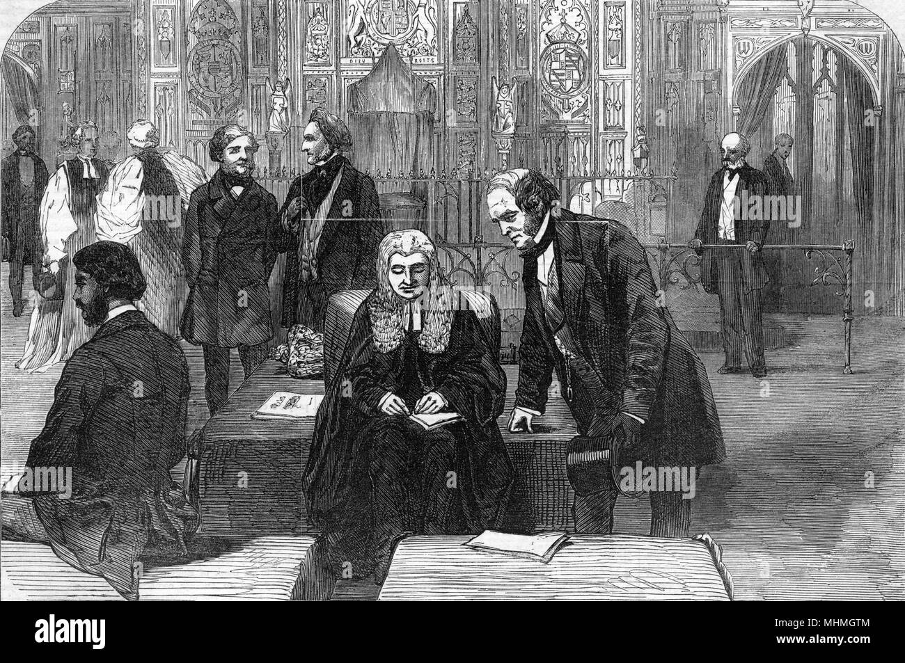 CHANCELLOR ON WOOLSACK 1858 Stock Photo - Alamy