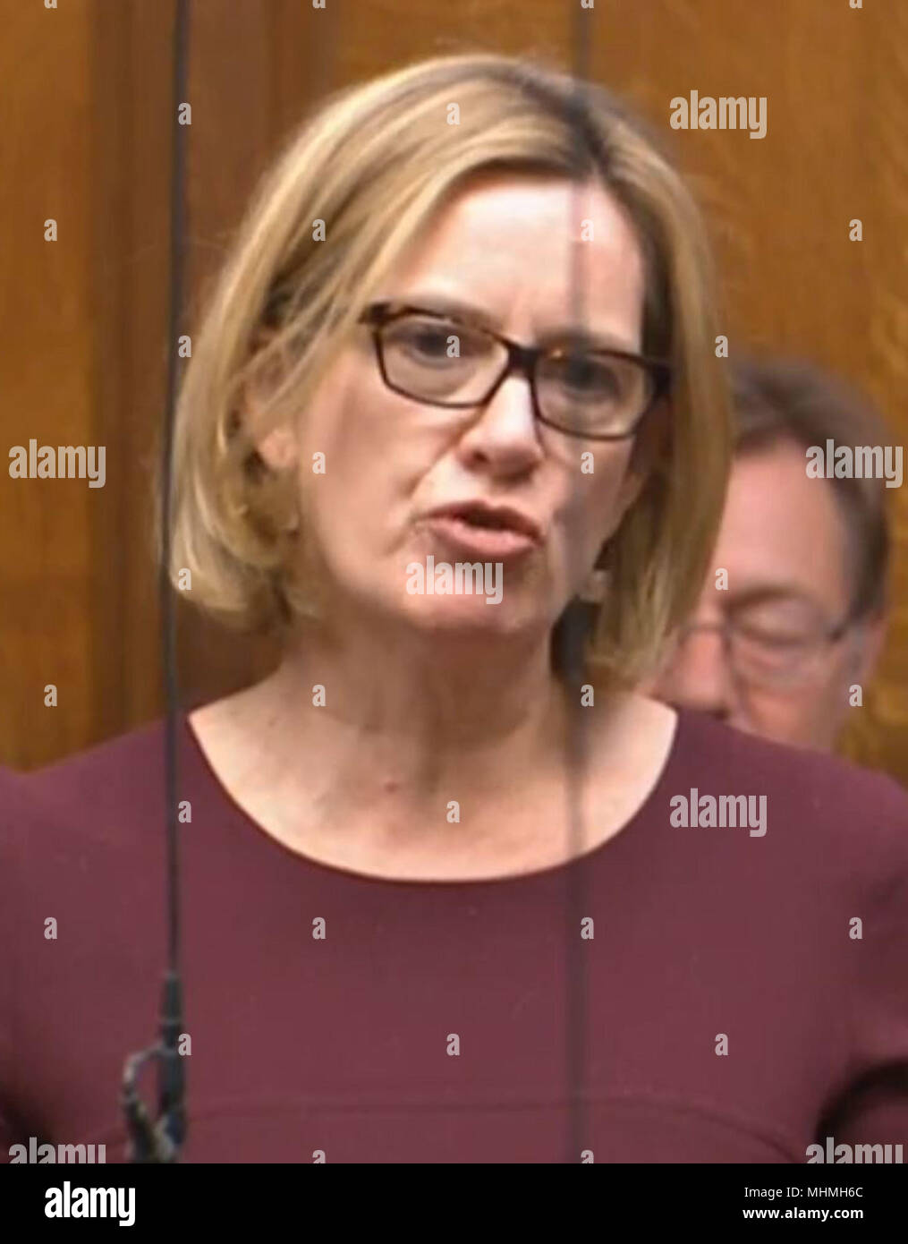 Former Home Secretary Amber Rudd speaking from the back benches during ...