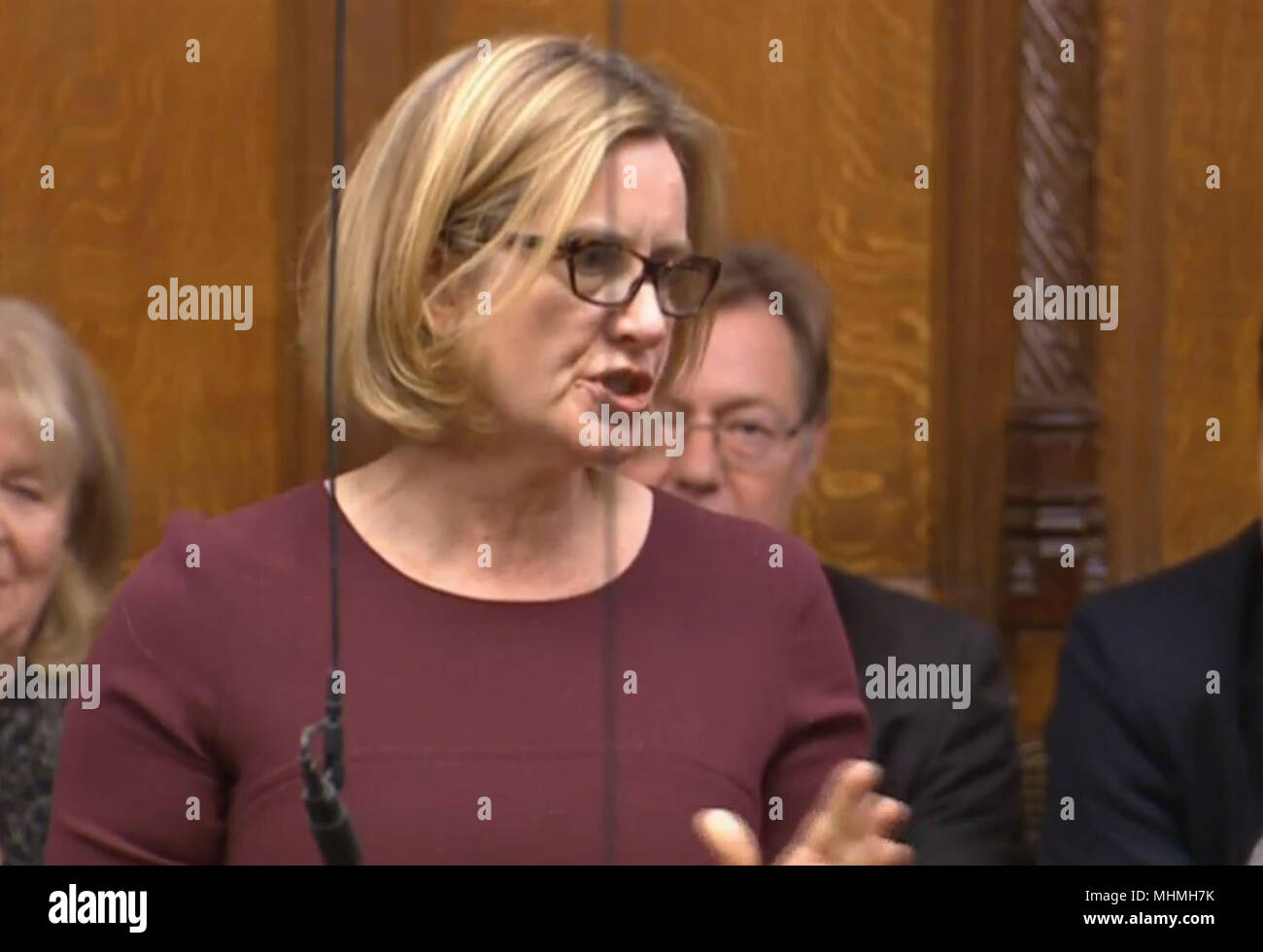 Former home secretary amber rudd speaking hi-res stock photography and ...