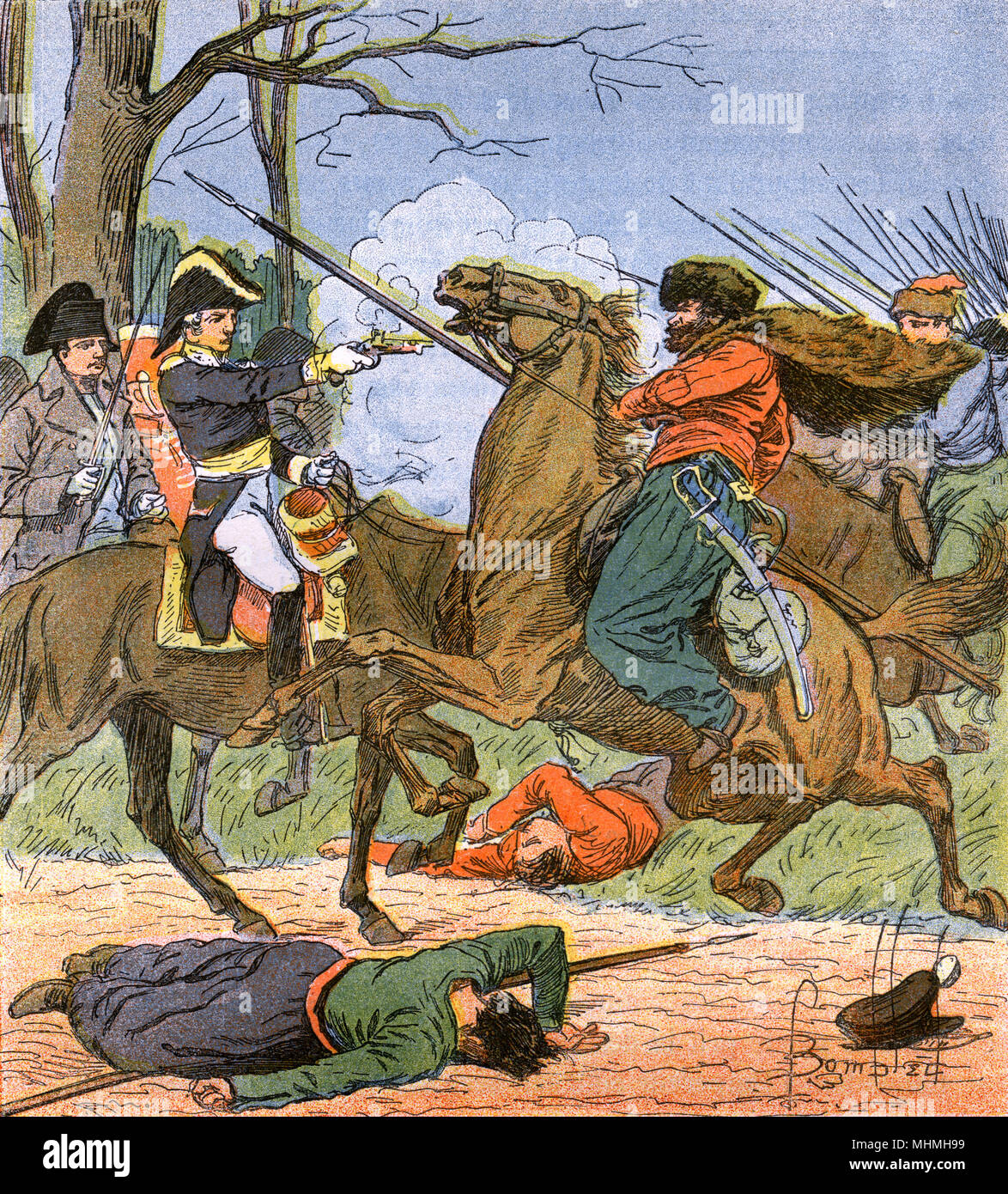 Napoleon and Cossacks at Battle of Brienne Stock Photo - Alamy