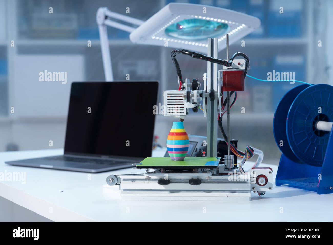 3D printer and computer on the table Stock Photo - Alamy