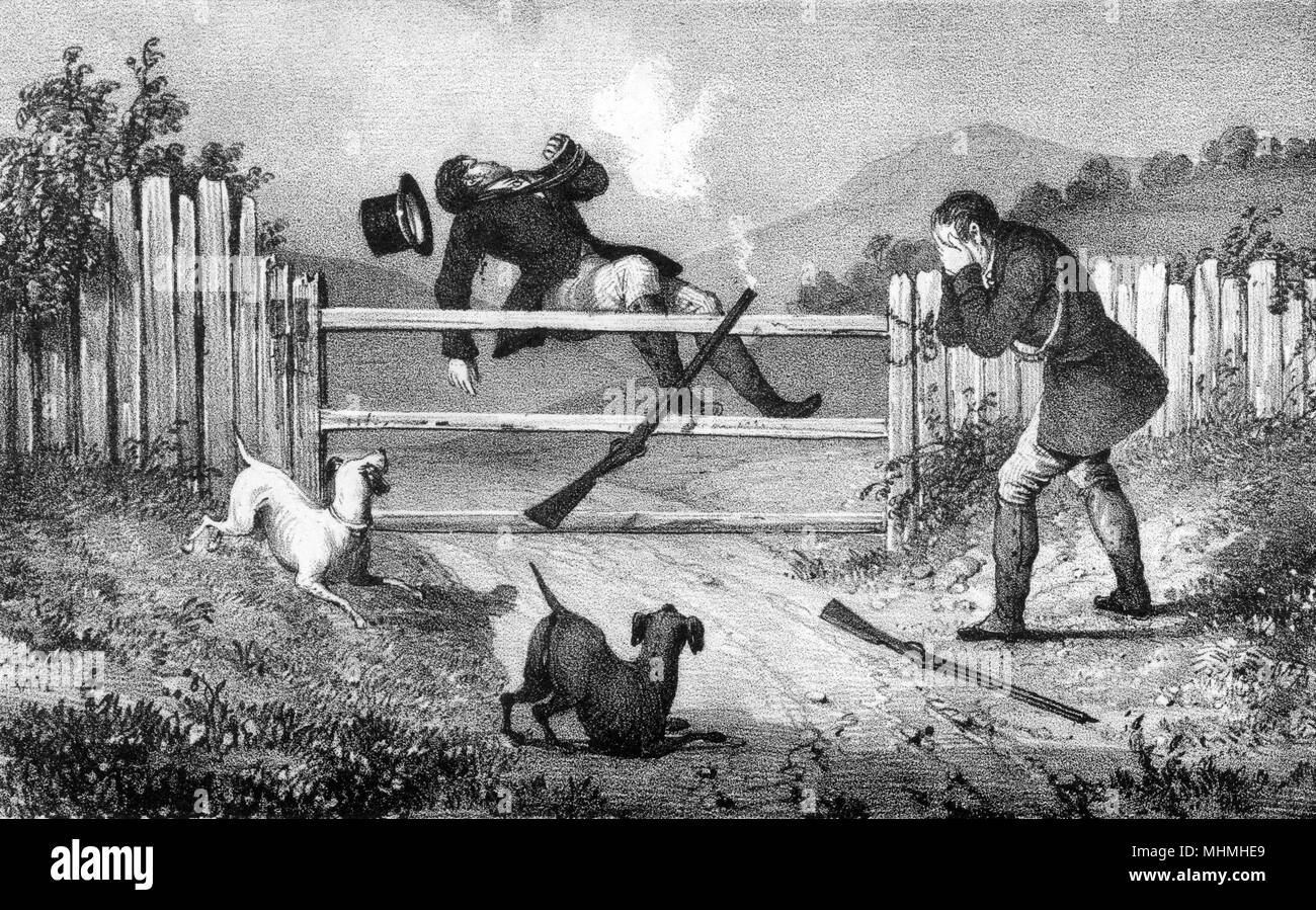 MISHAP WITH A GUN Stock Photo - Alamy