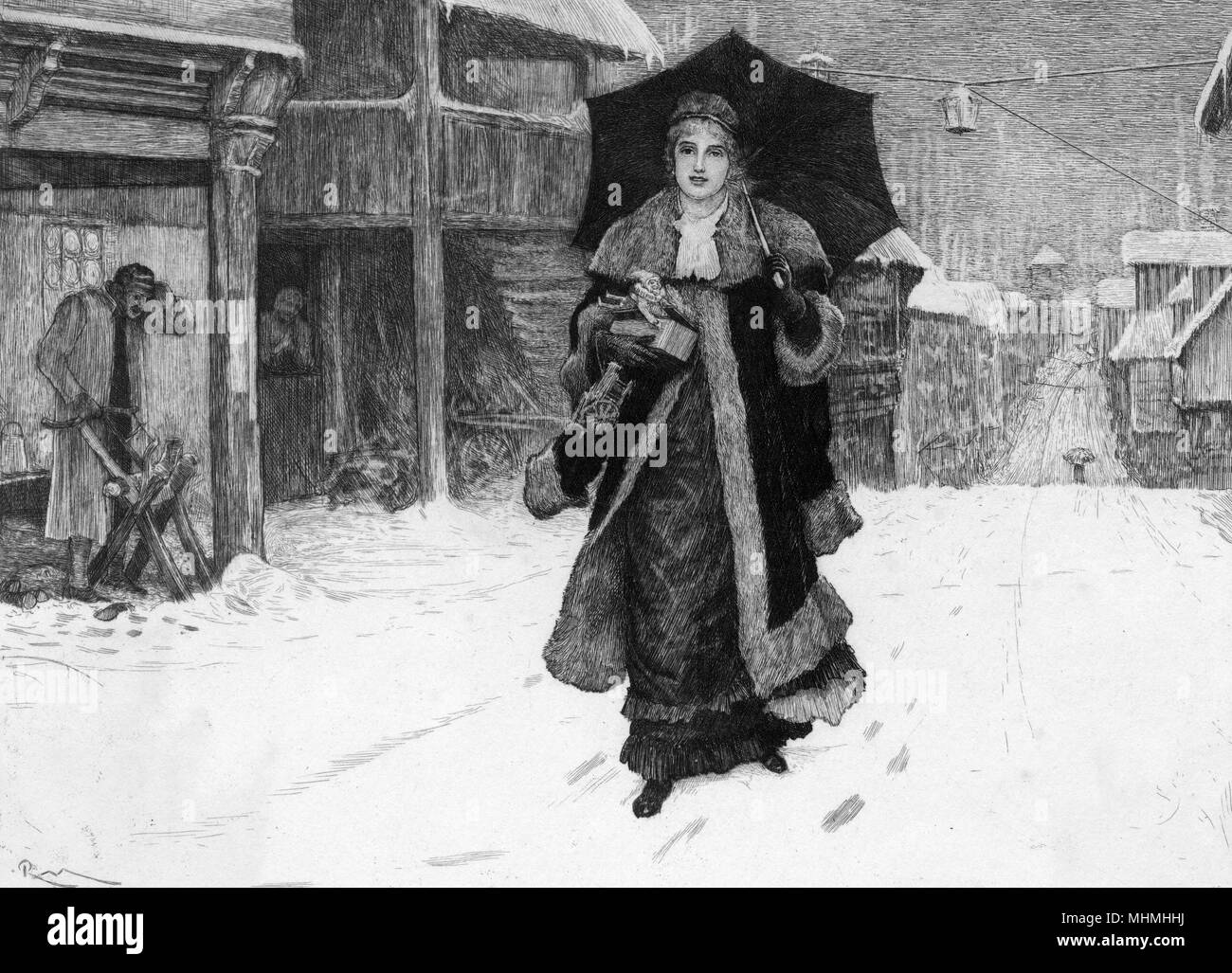 LADY BOUNTIFUL IN SNOW Stock Photo - Alamy