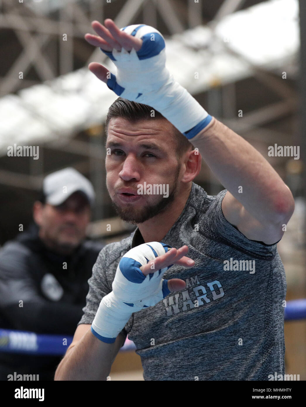 Martin Ward during the workout at Spitalfields Market, London Stock ...