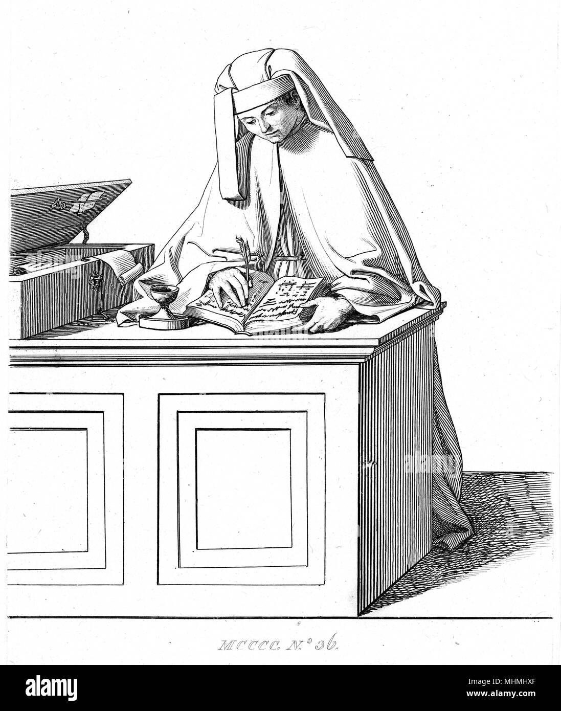 Medieval monk writing hi-res stock photography and images - Alamy