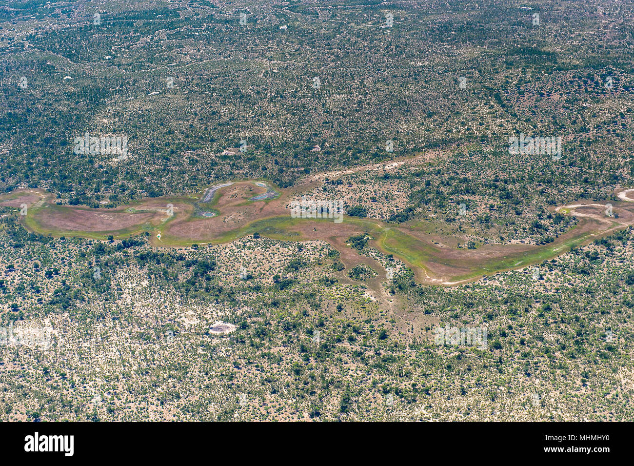 Aerial view of Okavango Delta (Okavango Grassland), One of the Seven ...