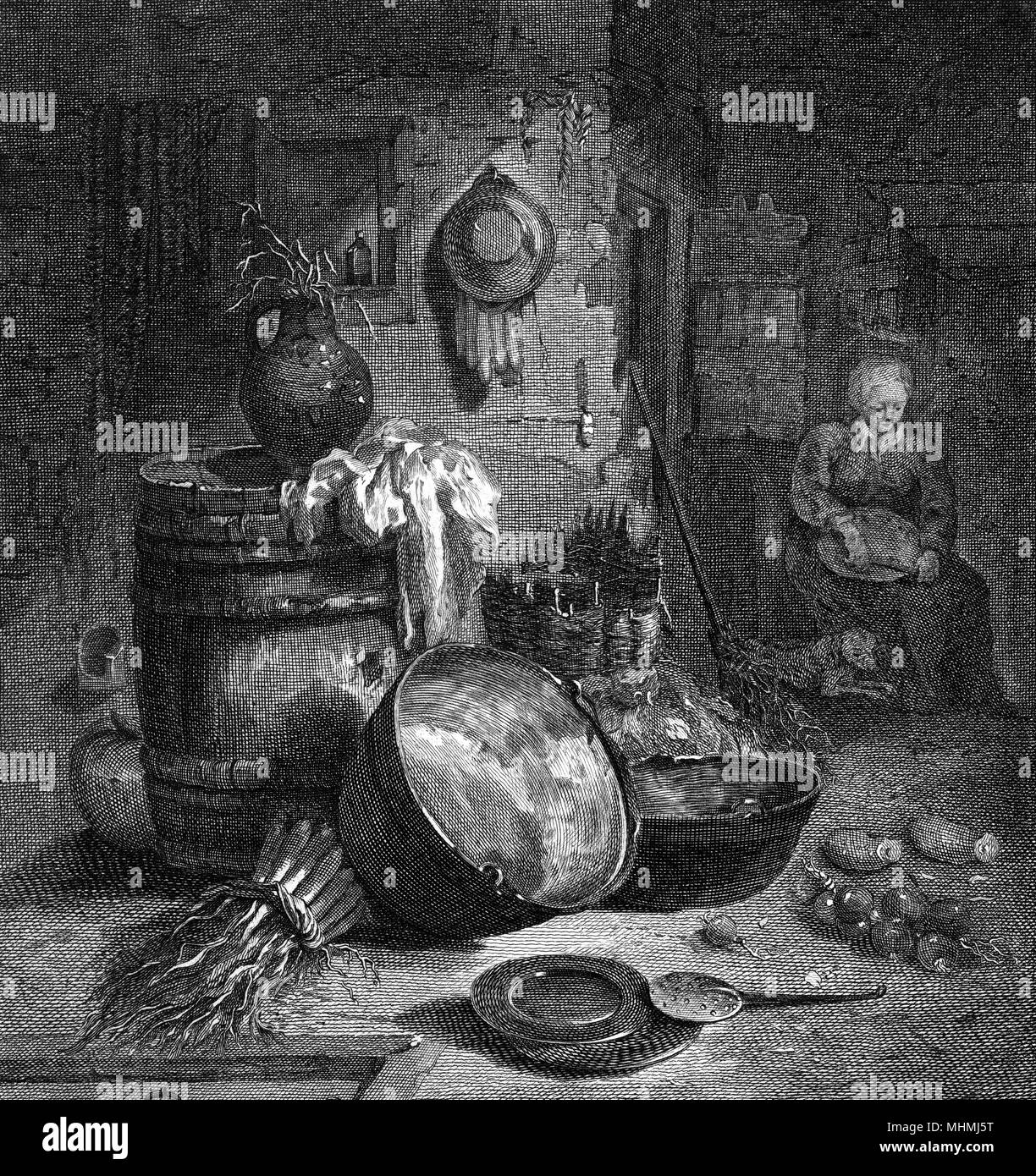 DARK DUTCH KITCHEN C17 Stock Photo - Alamy