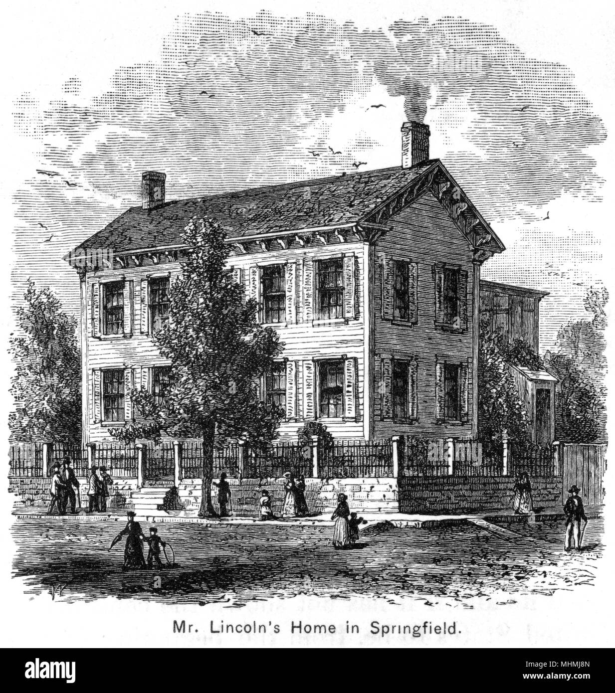 Abraham lincoln home in springfield Black and White Stock Photos ...