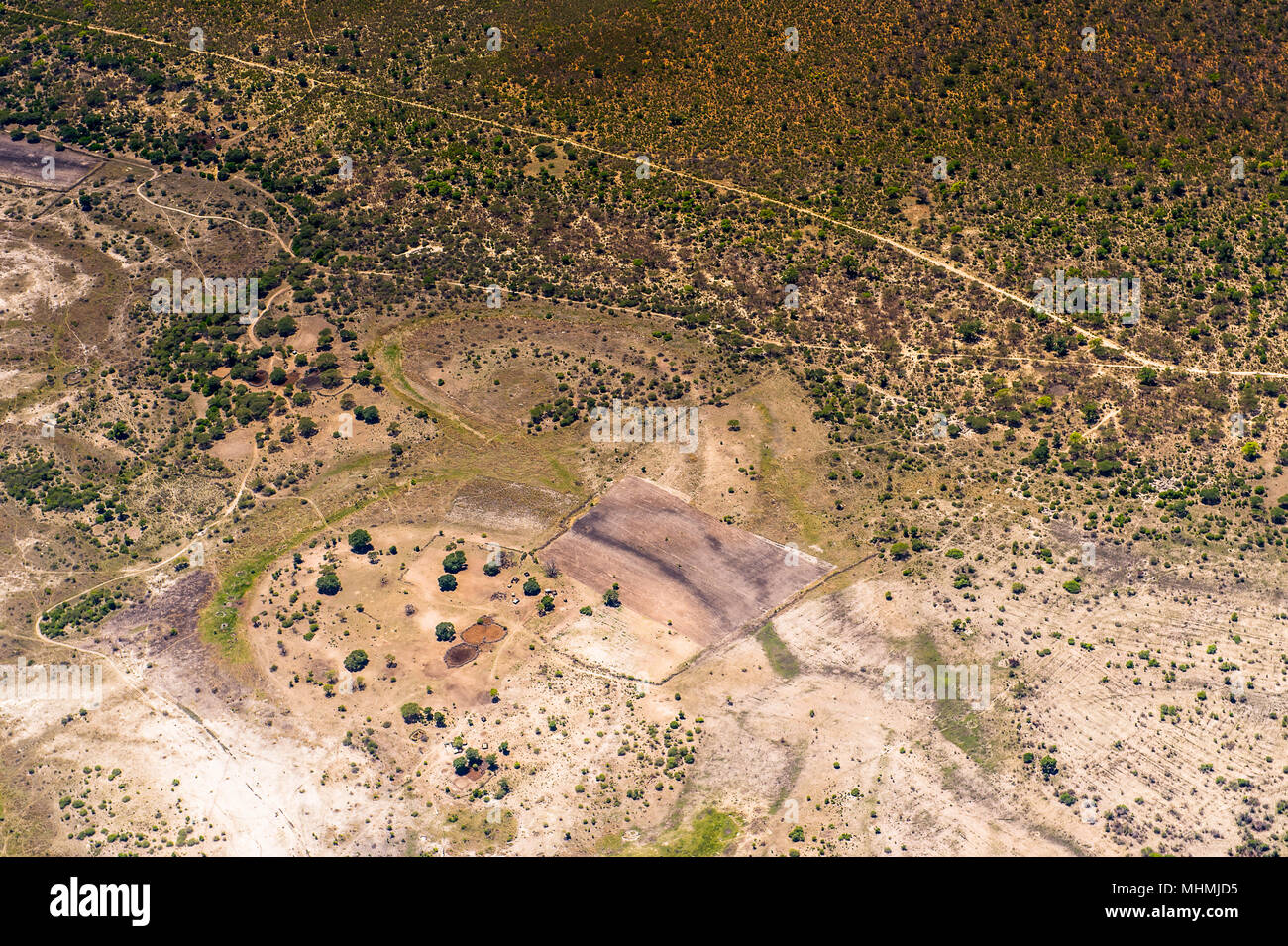 Aerial view Botswana Stock Photo - Alamy